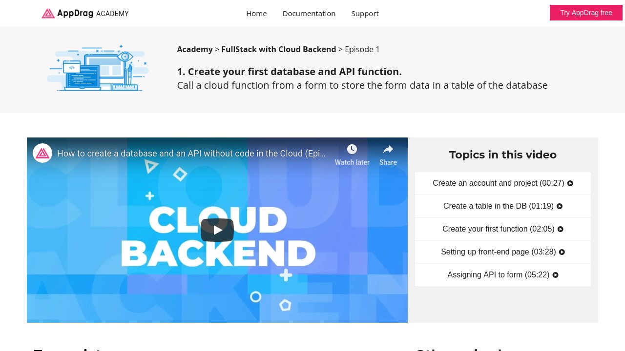 Create your first database and API function in the cloud - Cloud Academy
