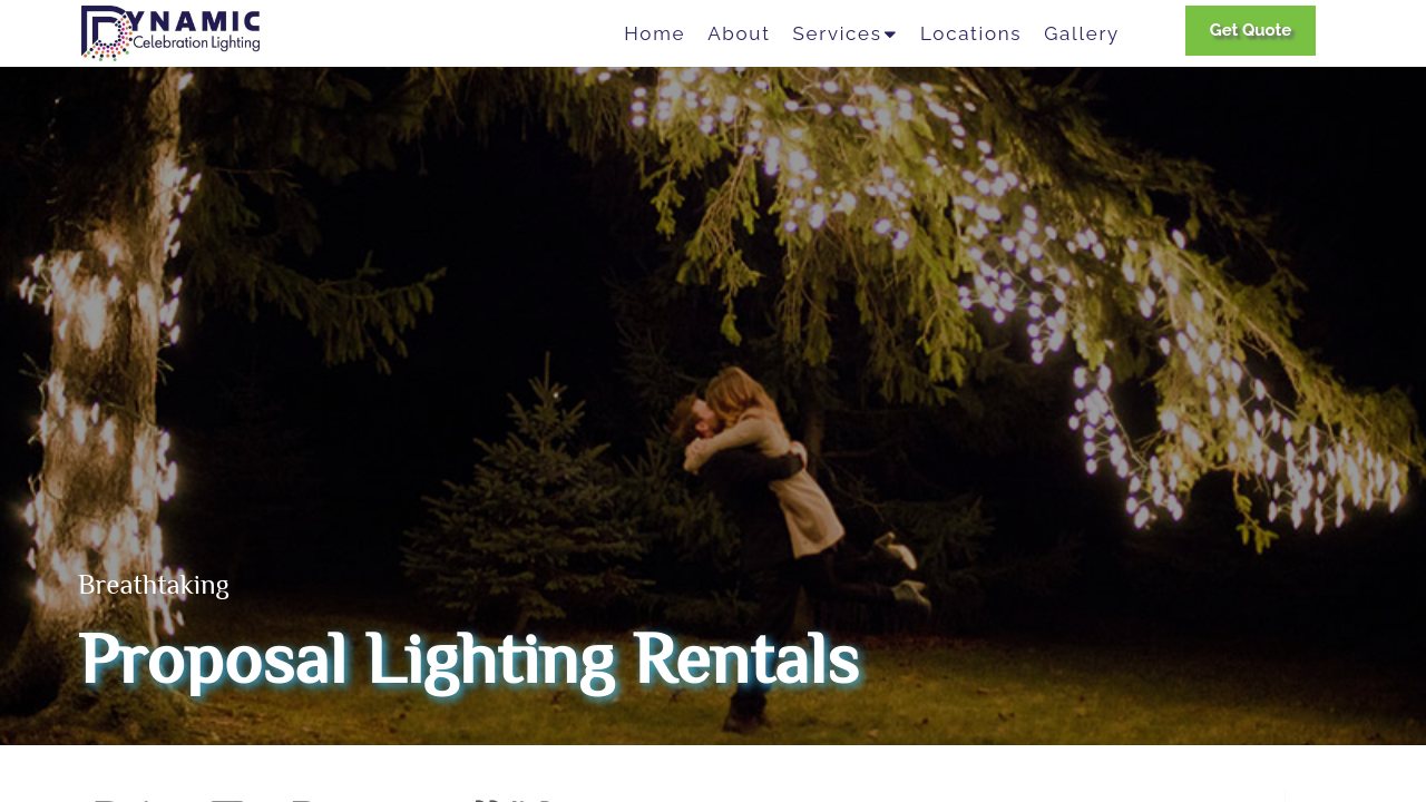 Breathtaking Proposal Lighting Rental - Dynamic Celebration Lighting